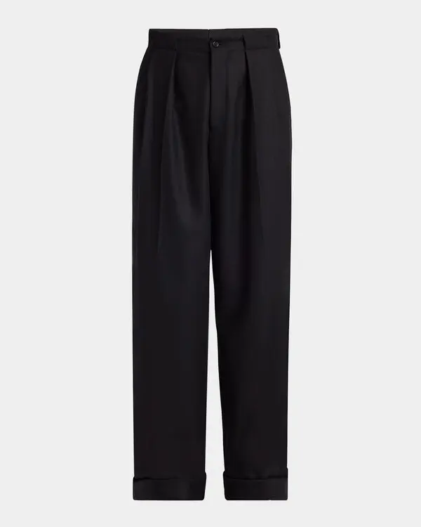 Dolce & Gabbana Wool Relaxed Fit Double-pleated Trousers