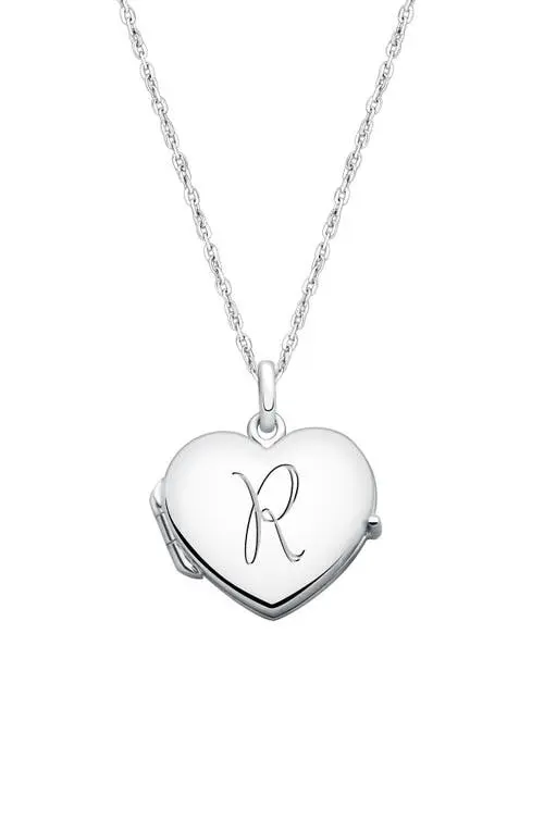TINY BLESSINGS Sterling Silver Heart Locket And Engraved Initial Necklace - Silver - R