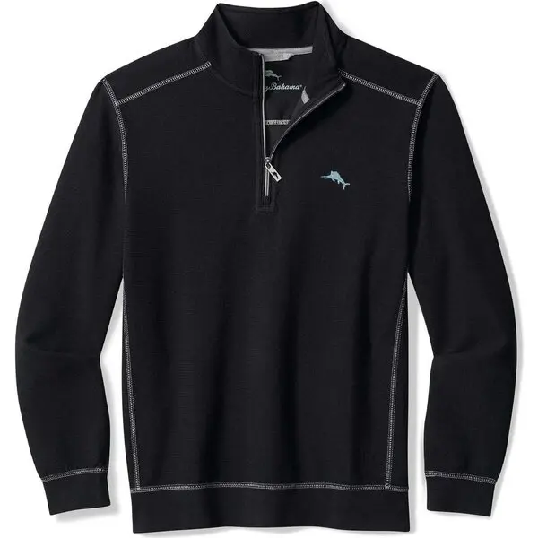 Tommy Bahama Textured Cotton & Lyocell Half Zip Pullover