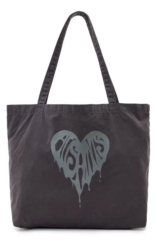 All Saints Tripp Heart Logo Cotton Canvas Tote