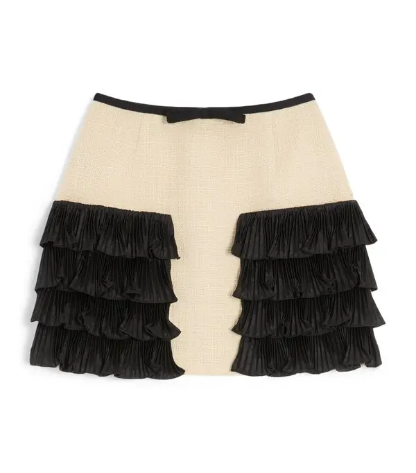Valentino Garavani Wool-blend Ruffled Mini Skirt