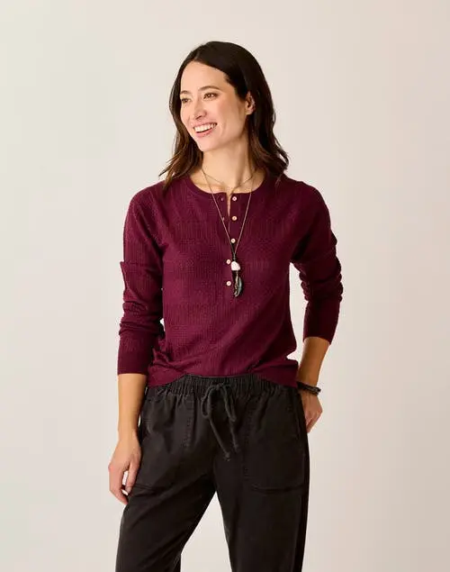 CAVE DESIGNS Amara Pointelle Sweater