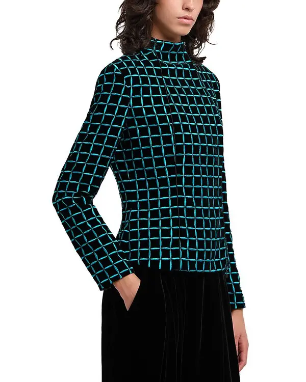 Emporio Armani Embroidered Velvet Jacket - Solid Black