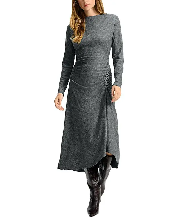 Veronica Beard Theodora Ruched Dress - Medium Heather Grey