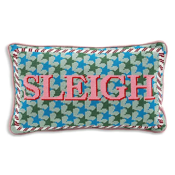 FURBISH Sleigh Needlepoint Pillow