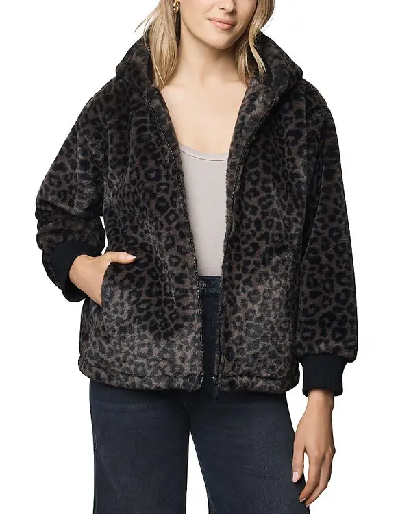 Splendid Lucia Faux Fur Jacket - Leopard Print