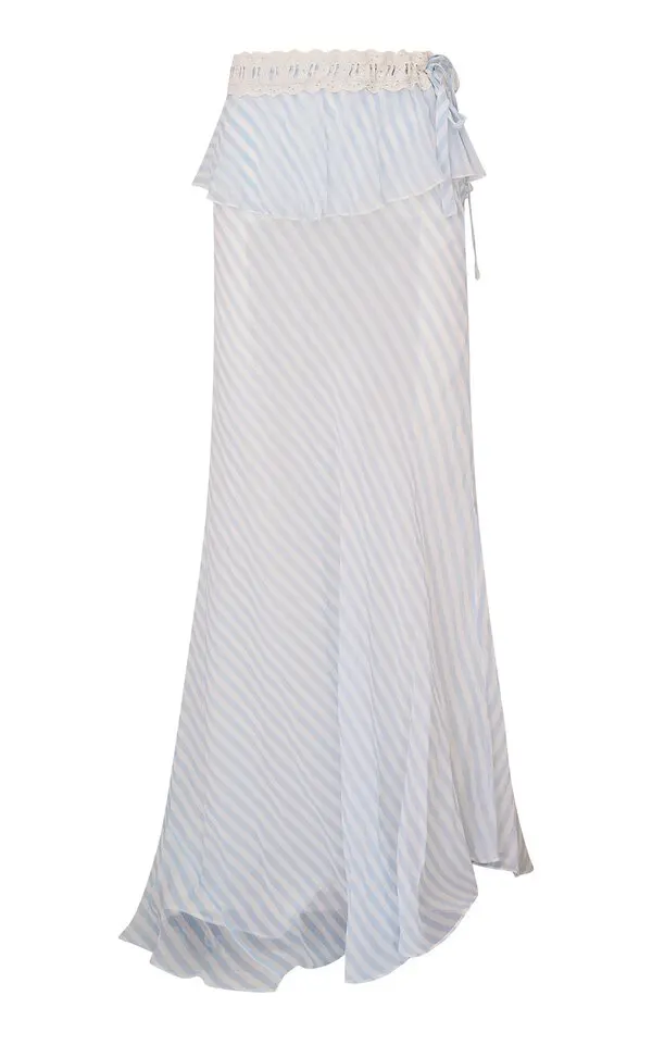 LoveShackFancy Sylette Striped Maxi Skirt