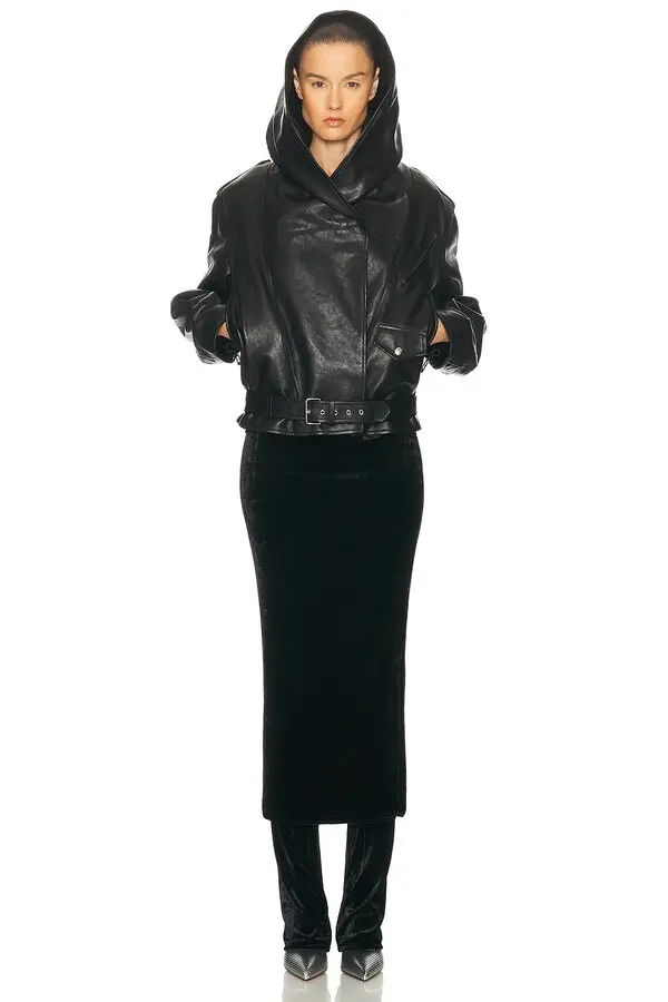 Alaïa Hooded Biker Jacket