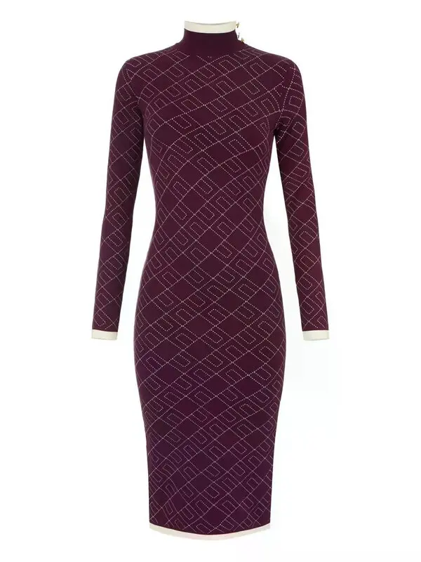 Elisabetta Franchi Decorative-button Jacquard Knit Midi Dress