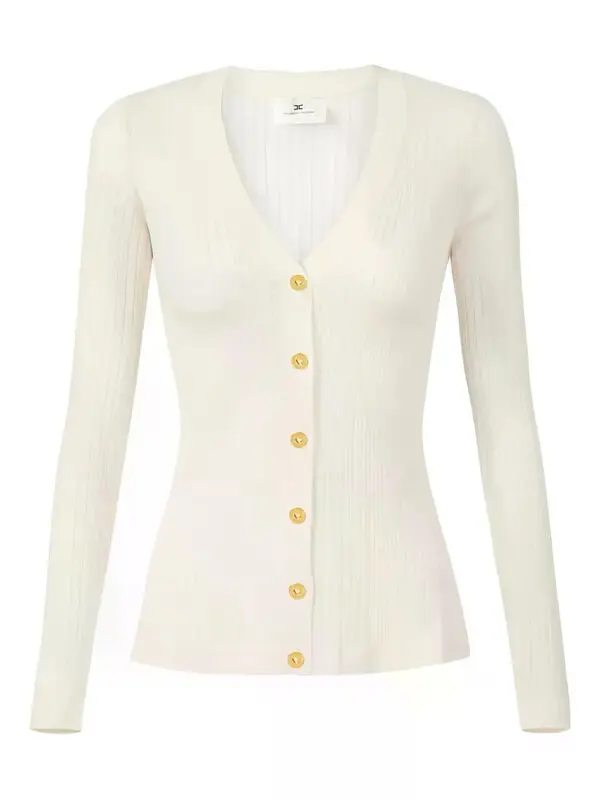 Elisabetta Franchi Ribbed Knit Cardigan - Neutrals