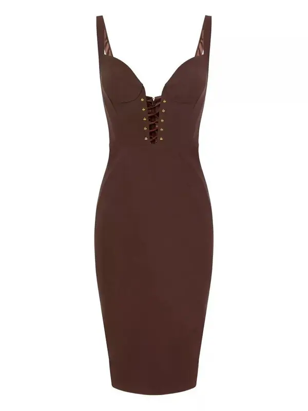 Elisabetta Franchi Criss-cross Mini Dress - Brown