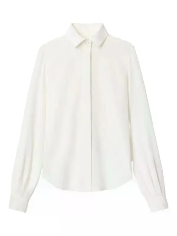 Lafayette 148 New York Organic Silk Blend Button-down Blouse
