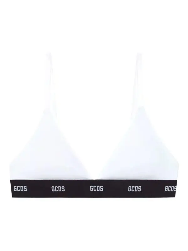 Gcds Logo-band Triangle Bra - White