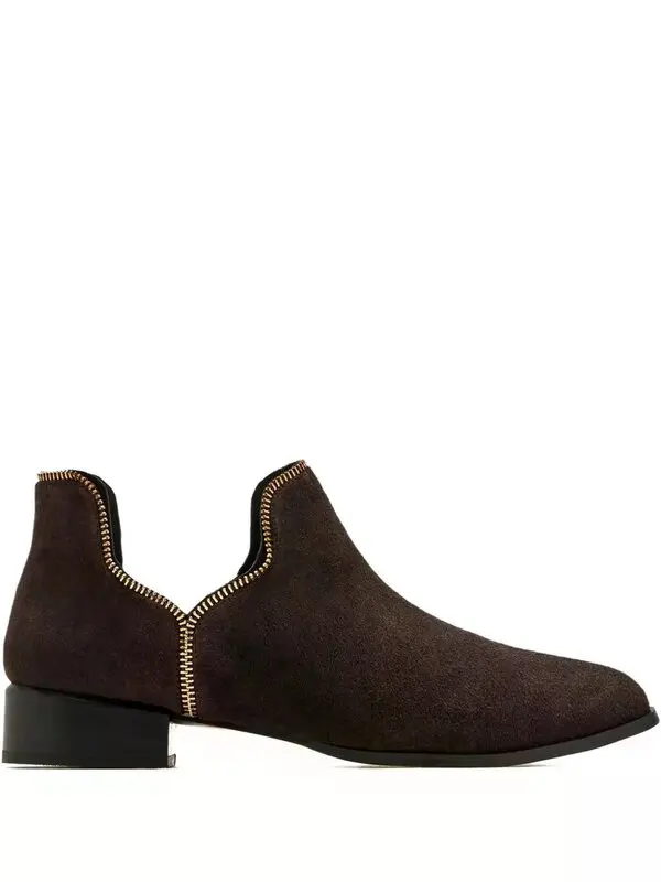 Senso Zip-detail Suede Boots - Brown