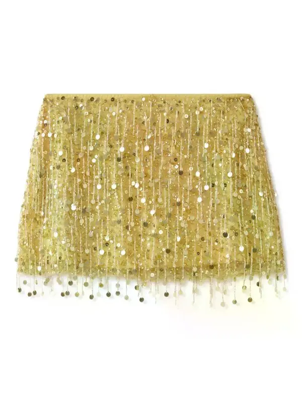ASTA RESORT Yasmin Beaded Mini Skirt - Yellow
