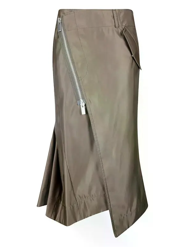 Sacai Zip Asymmetrical Skirt - Grey