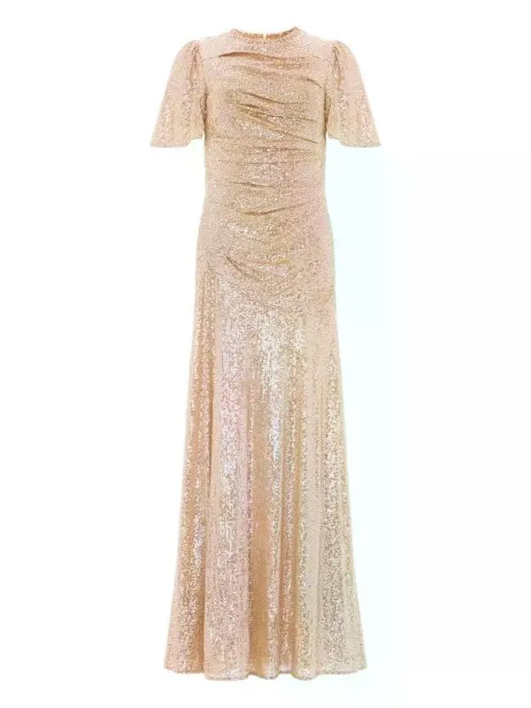 NEEDLE & THREAD Sequin-embellished Ruched Dress
