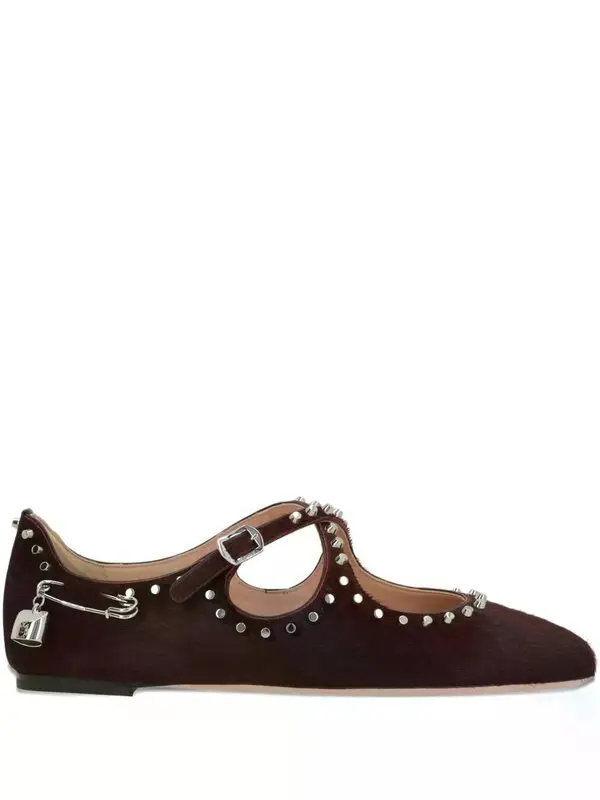 Bally Stud-embellished Leather Ballet Flats