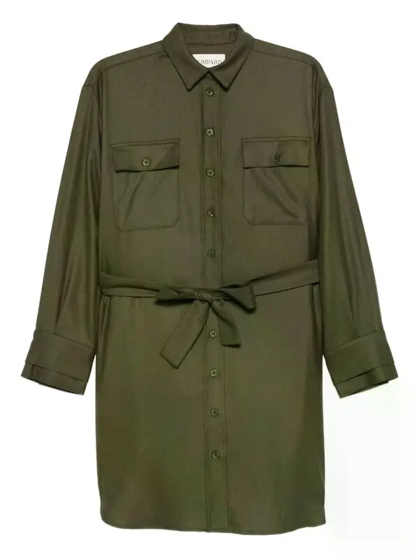 Eric Bompard Button-front Belted Shirt Mini Dress