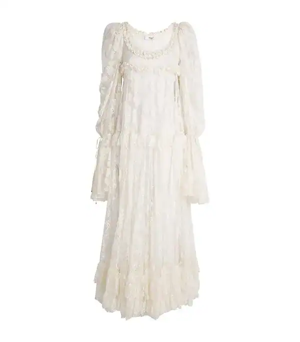 knee length dresses for ladies The Chloe Long Sleeve Tie Dress L main image 1