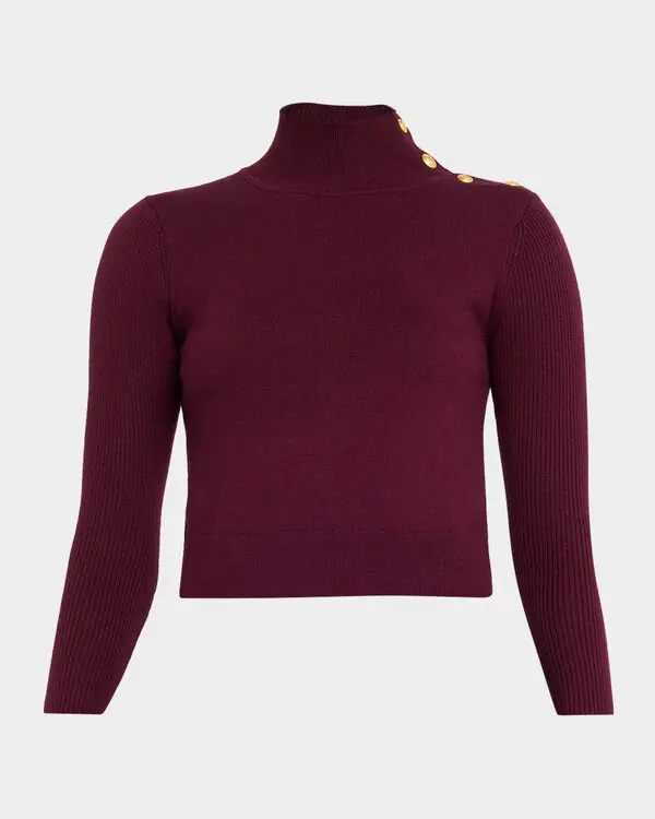 L'Agence Kamdyn Cropped Mock-neck Sweater