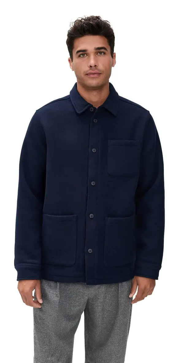 LES DEUX Jason Solid Wool Overshirt