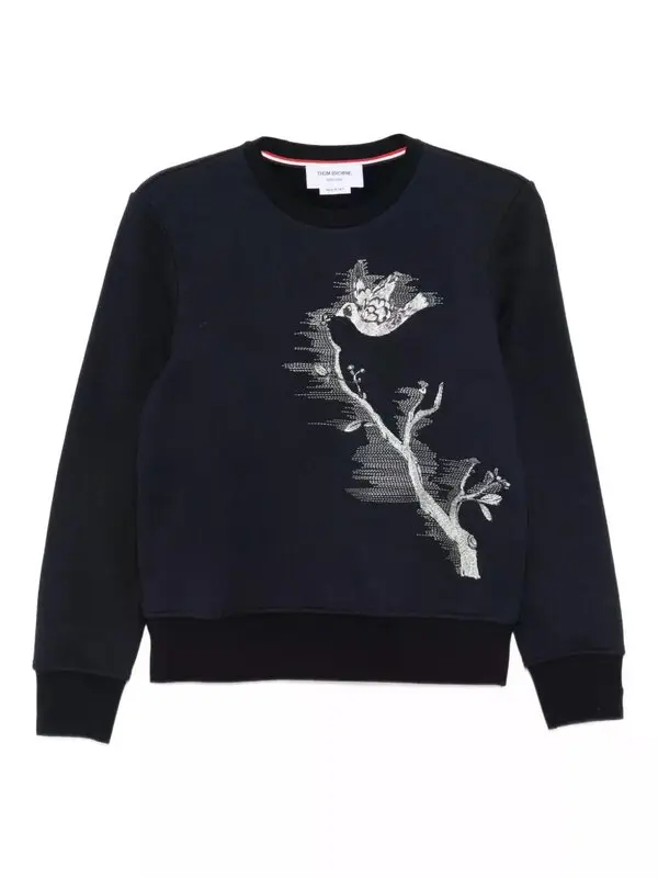 Thom Browne Embroidered Crewneck Sweatshirt - Blue