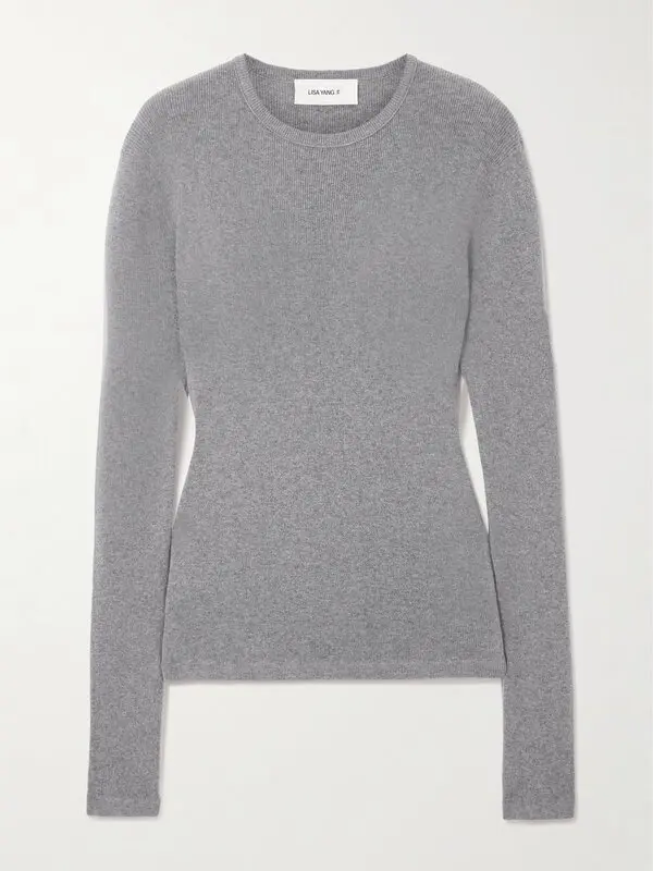 LISA YANG Vivian Cotton And Cashmere-blend T-shirt - Gray