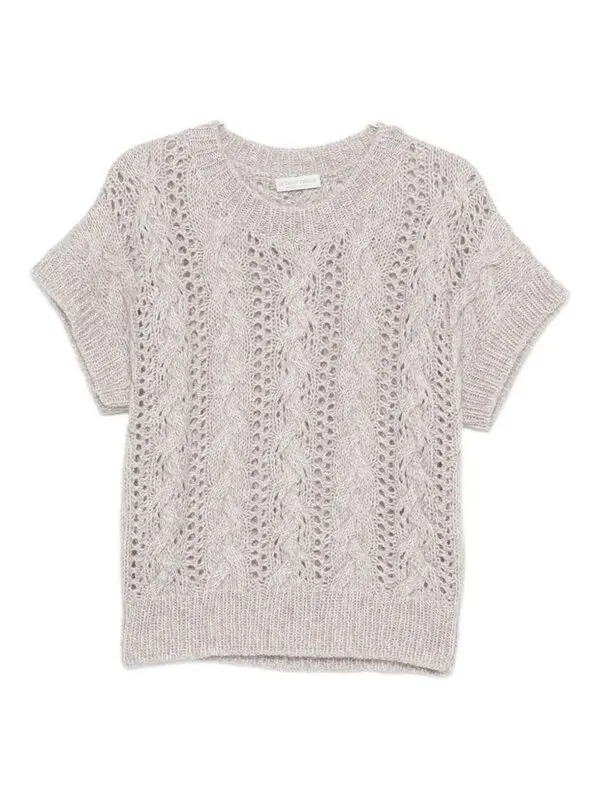 LE TRICOT PERUGIA Short Sleeve Sweater