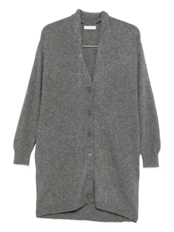 Majestic Filatures Wool Cardigan Sweater - Grey