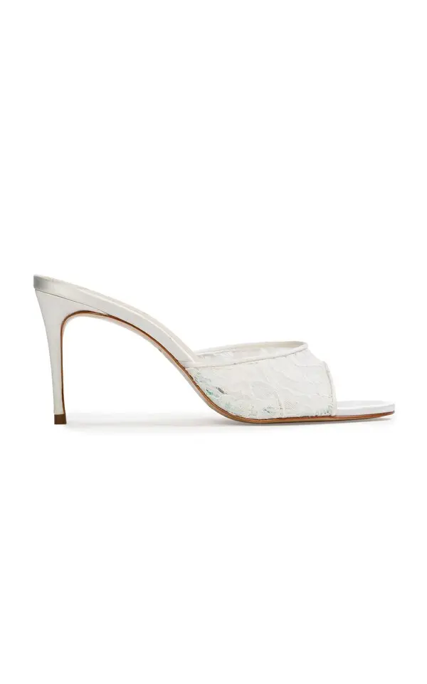 BLACK SUEDE STUDIO Celeste Lace Mules - White