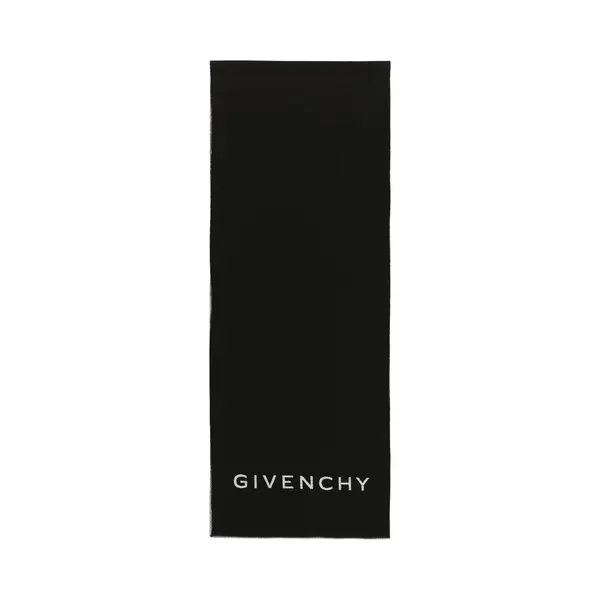 Givenchy Reversible Logo Wool Scarf 'black White