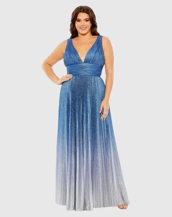 Mac Duggal Ombre Pleated Gown