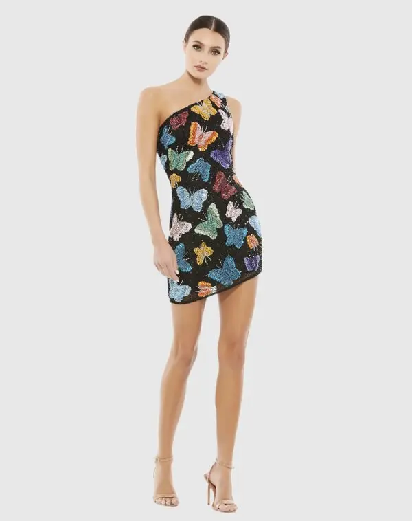 Mac Duggal Butterfly Sequin Mini Dress