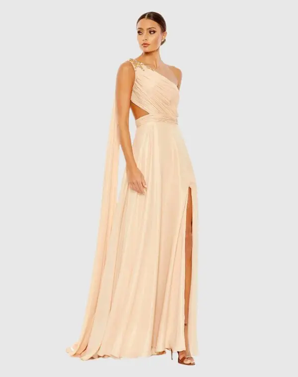 Mac Duggal One Shoulder Open Back Gown