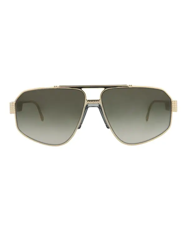 Philipp Plein Aviator Frame Titanium Sunglasses - Gold Gold Green (spp106m/63/08ff)