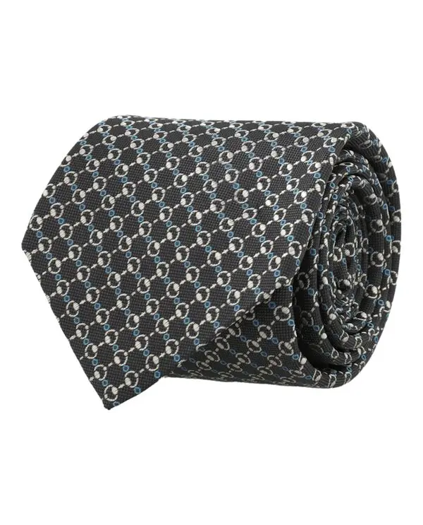 Gucci Horsebit Silk Jacquard Tie - Graphite Light Grey