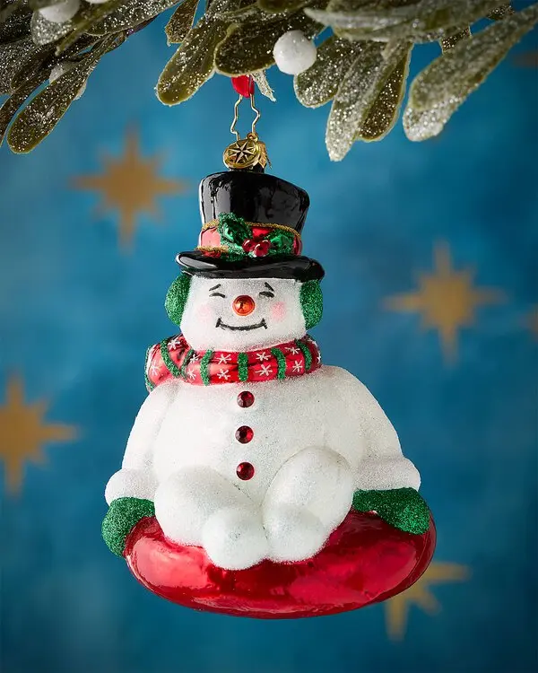 CHRISTOPHER RADKO Snowy Slider Christmas Ornament