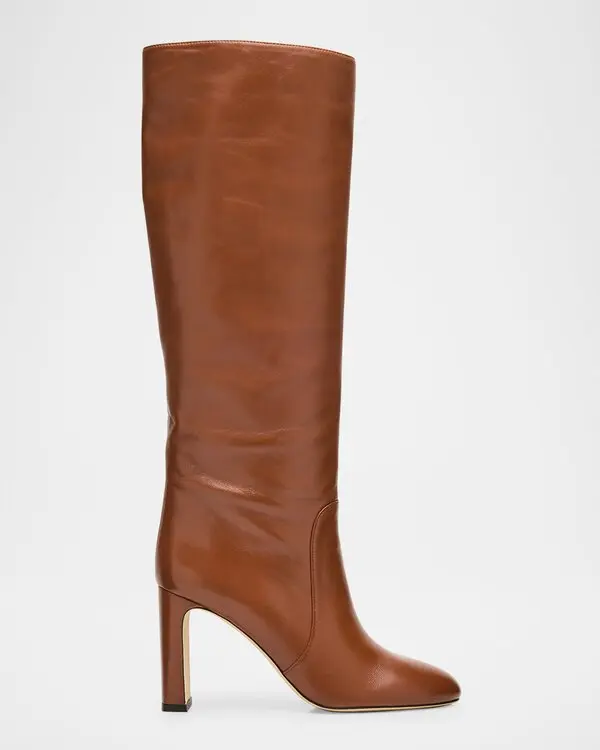 STUART WEITZMAN Babette Tubo Leather Knee-high Boots - Saddle