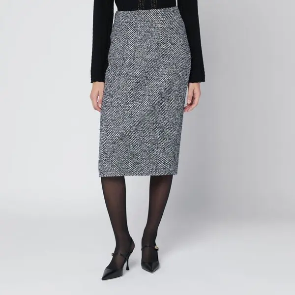 Dolce & Gabbana Pencil Skirt In Speckled Wool Blend