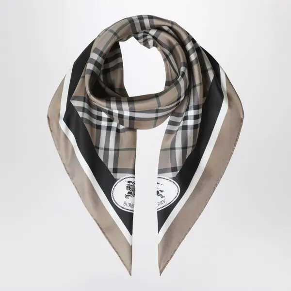 Burberry Silk Scarf Check Light - Brown