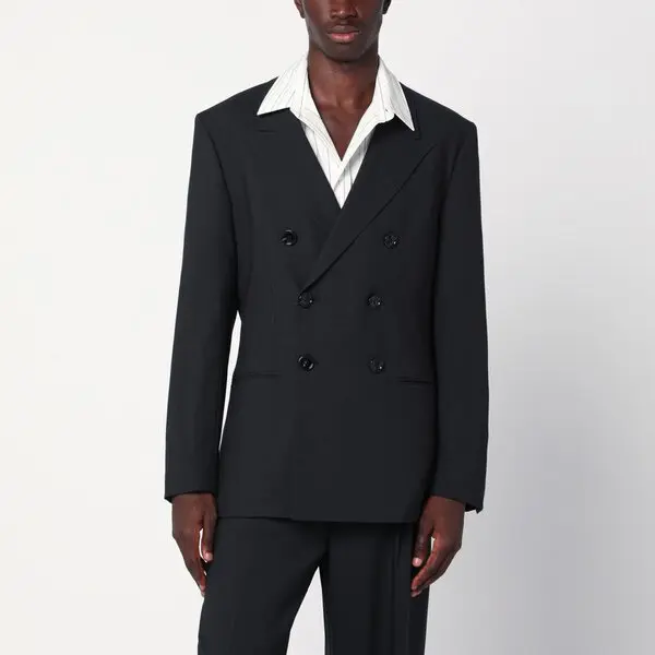 Ami Double-breasted Wool Jacket - Grey