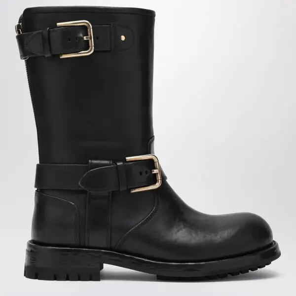 Dolce & Gabbana Leather Boot With Buckles