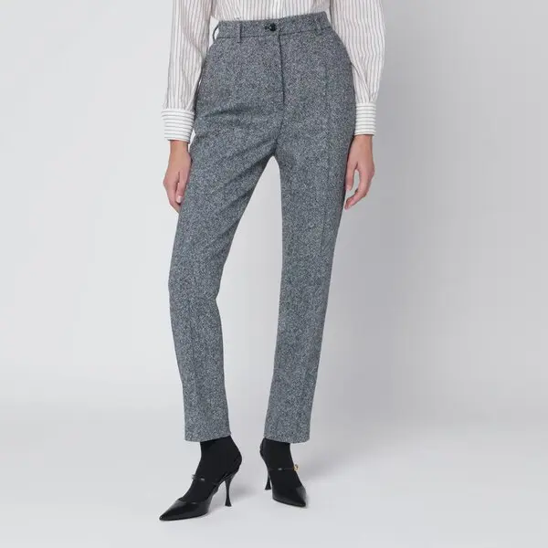 Dolce & Gabbana Dotted Wool-blend Trousers