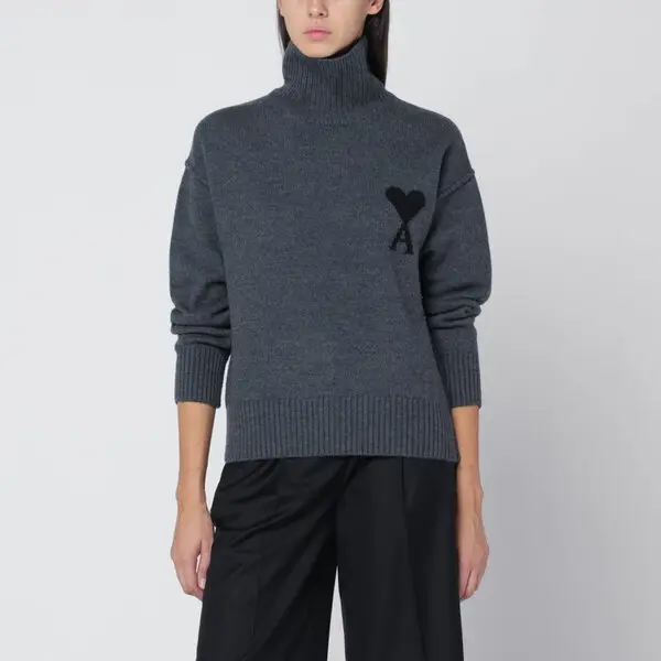 Ami De Coeur Turtleneck Sweater - Grey