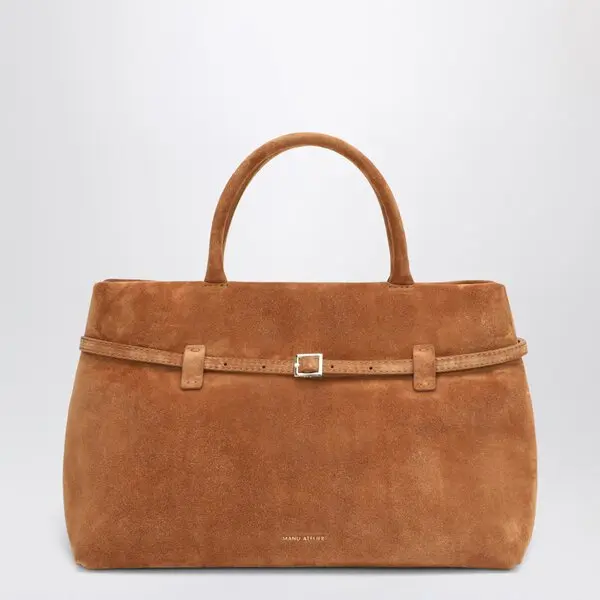 Manu Atelier Le Cambon 35 Suede Bag - Beige