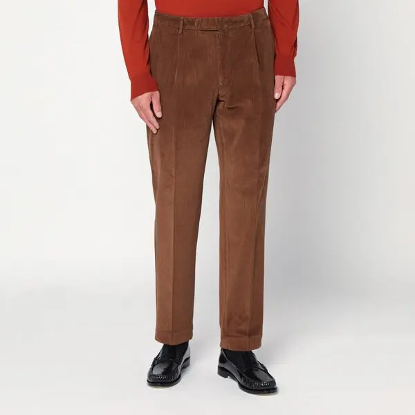 SANTANIELLO Corduroy Pleated Trousers