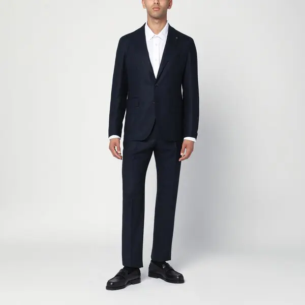 Tagliatore Single-breasted Wool And Cashmere Suit - Blue