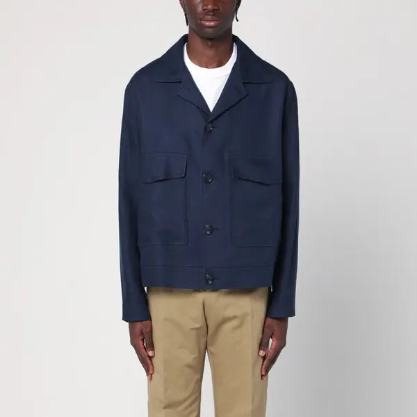 Tagliatore Linen Buttoned Jacket - Blue