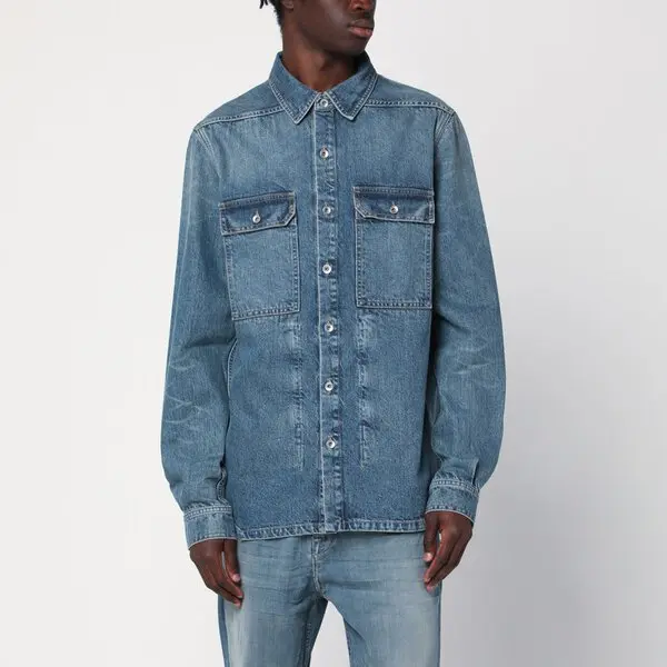 Rick Owens Shirt Washed Effect In Denim - Blue